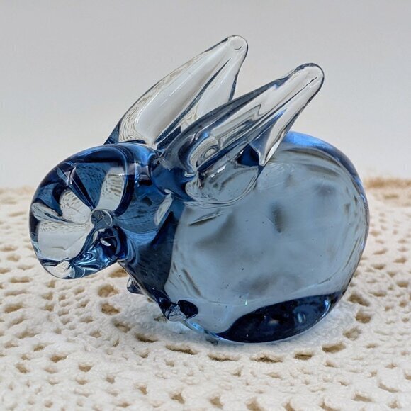 Vintage | Accents | Vintage Blue Muranostyle Art Glass Rabbit ...